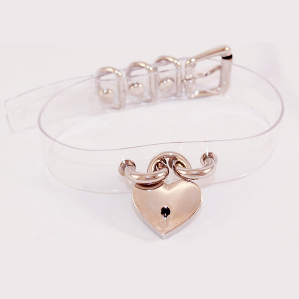 CLEAR HEART-LOCK CHOKER – kokopiecoco CLEAR HEART-LOCK CHOKER – kokopiecoco