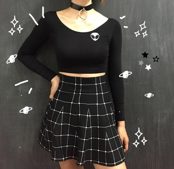 KoKo Alien Outfit set ( LONG SLEEVE + GRID SKIRT ) – kokopiecoco